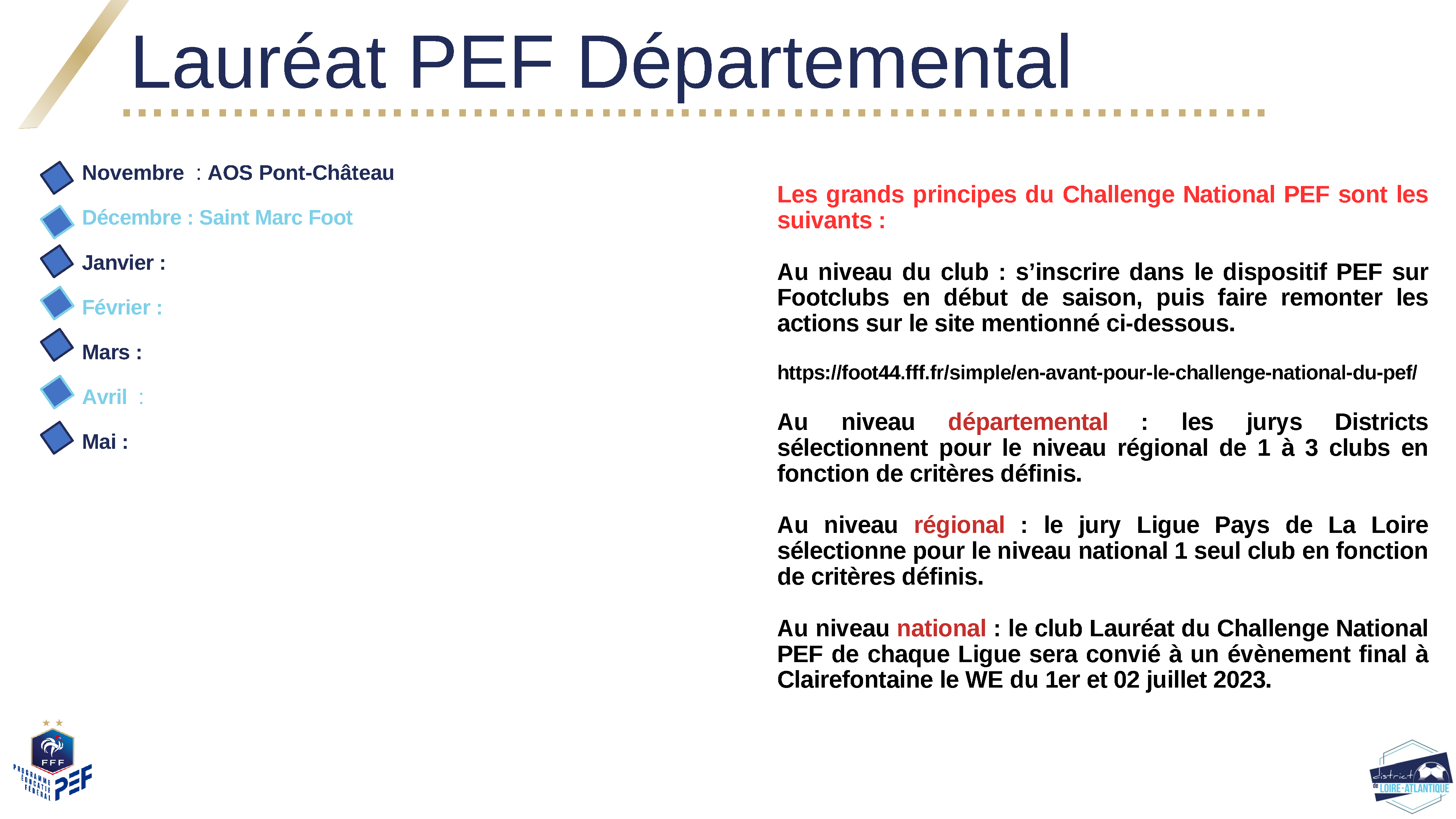 PEF > Bilan des actions PEF (Décembre 2023) – DISTRICT DE FOOTBALL DE ...